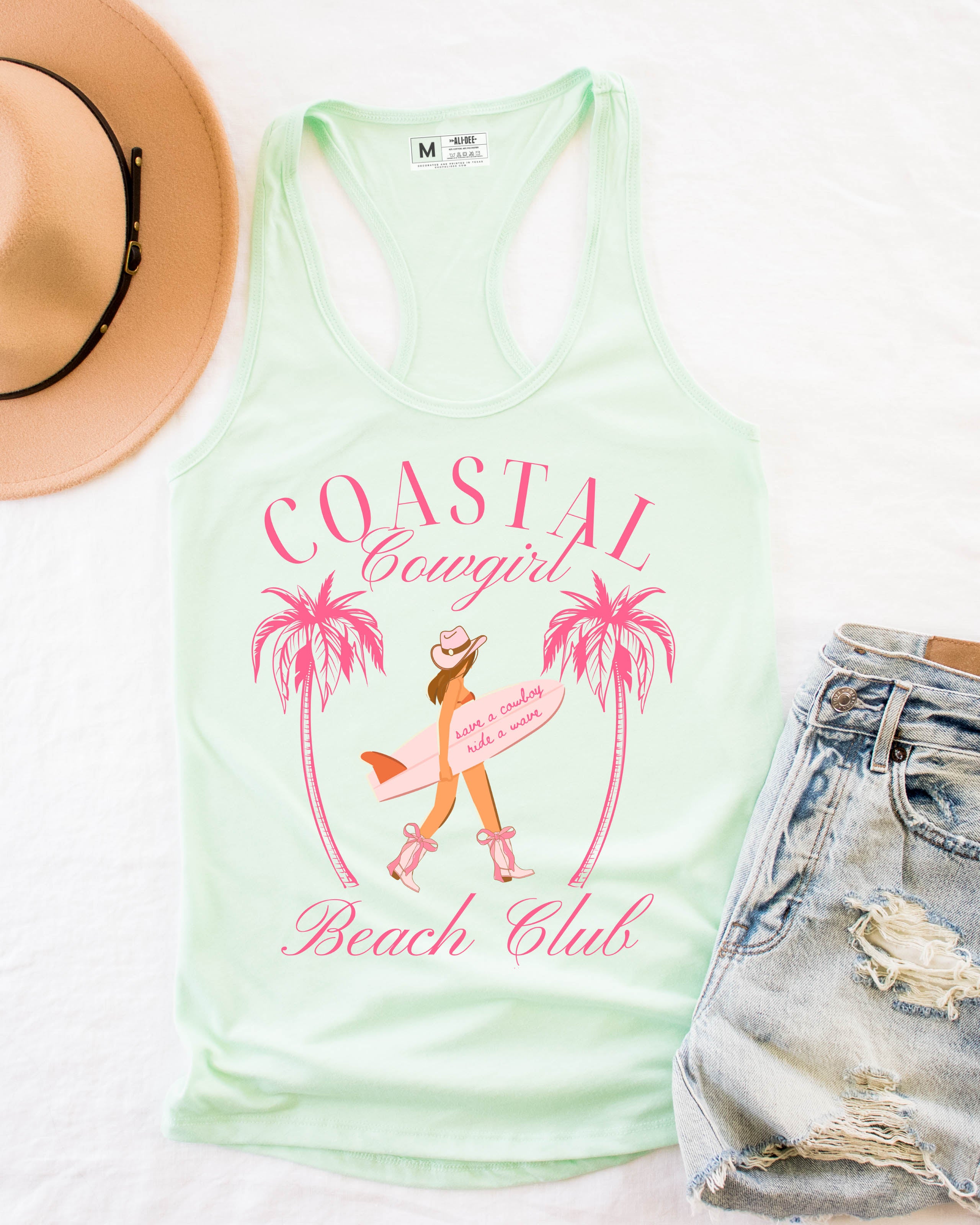 Coastal Cowgirl Graphic Tank - Mint – Ali Dee Wholesale