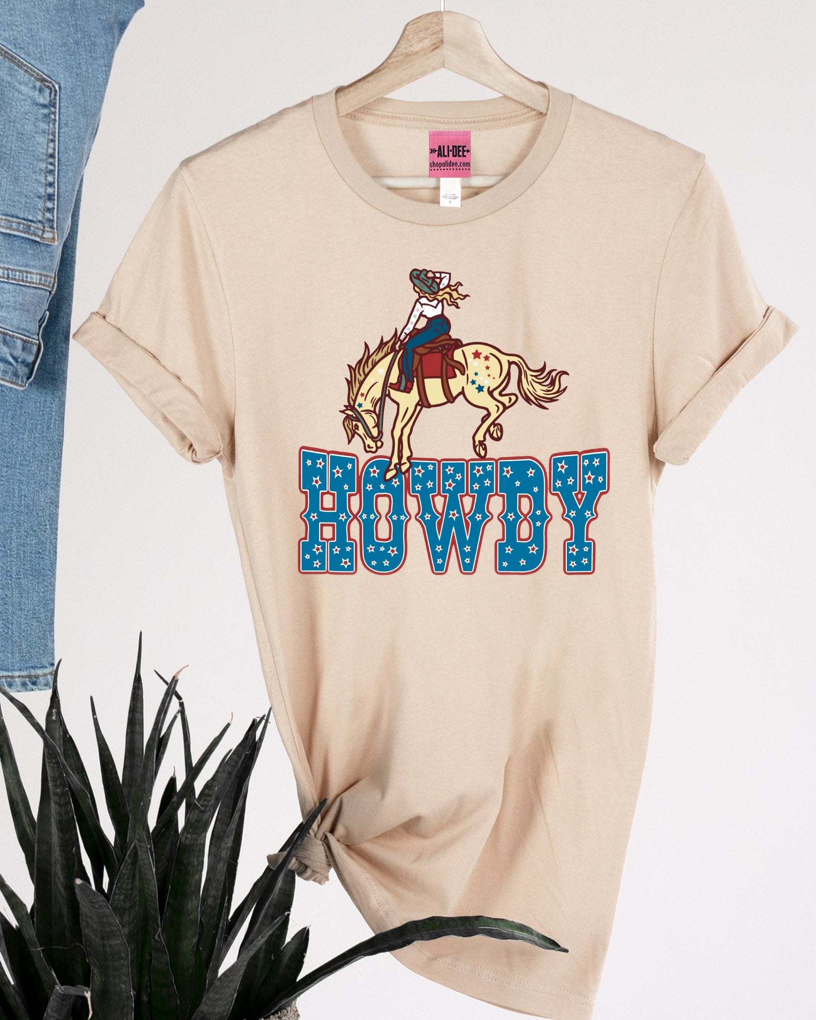 Howdy Americana Cowgal Graphic Tee - Sand – Ali Dee Wholesale